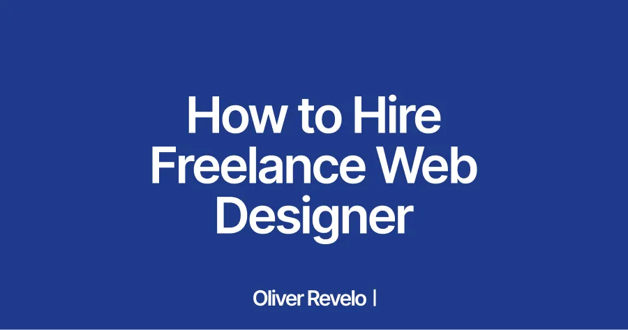Hire a Freelance Web Designer Philippines | Oliver Revelo